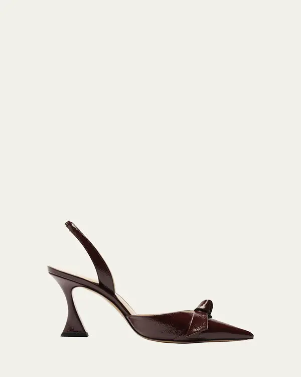 ALEXANDRE BIRMAN Clarita Bell Leather Slingback Pumps - Burgandy