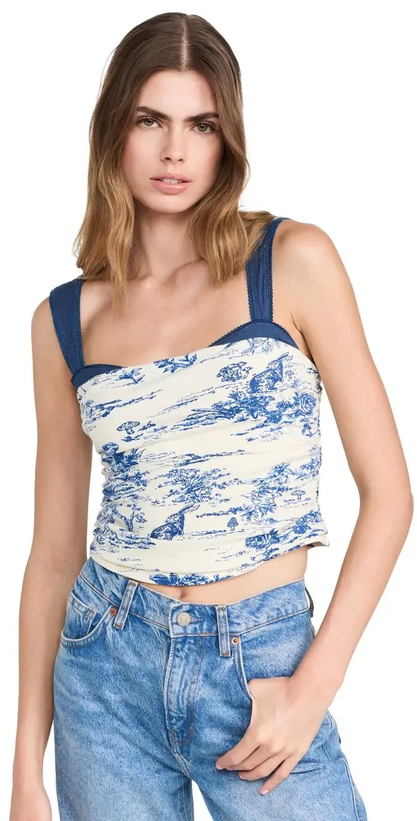 Free People Printed Tank - Ivory Combo