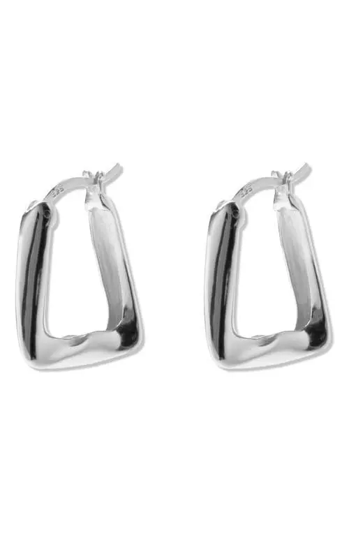 Argento Vivo Triangular Hoop Earrings - Silver