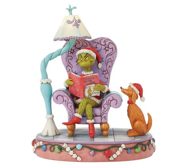 JIM SHORE Grinch Grinch In Chair With Lamp