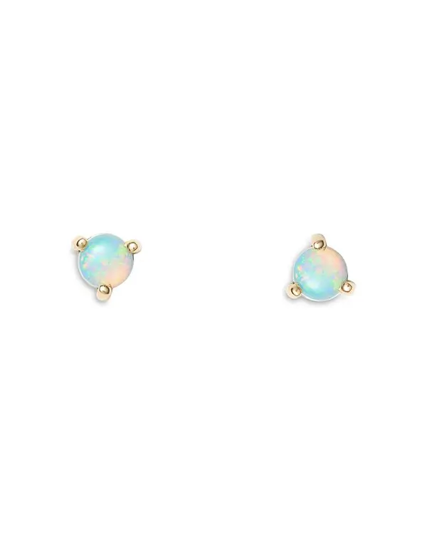 WWAKE 14k Yellow Gold Opal Stud Earrings