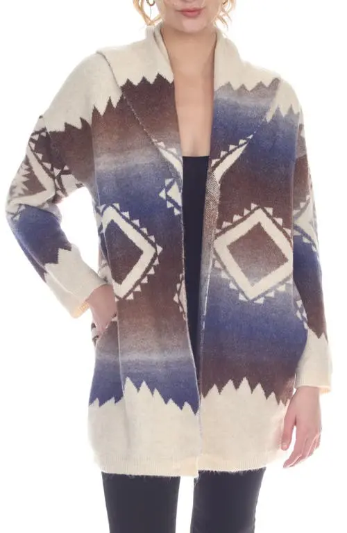 RAIN AND ROSE Western Print Longline Cardigan
