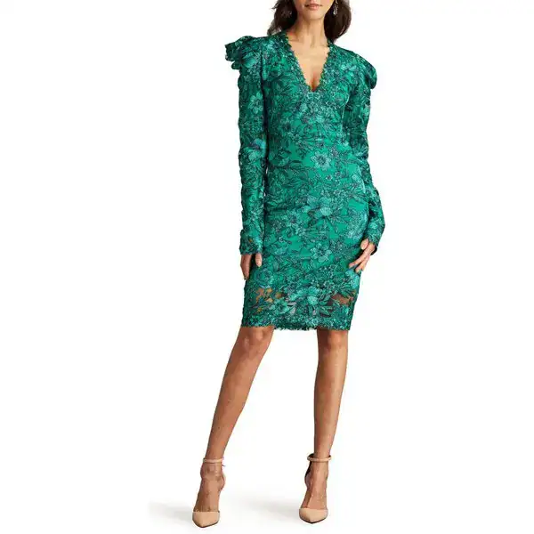 tadashi shoji embroidered cocktail dress Mexican Luxury Fino Campesino Maxi Dress Hot Pink – Cielito Lindo main image 0