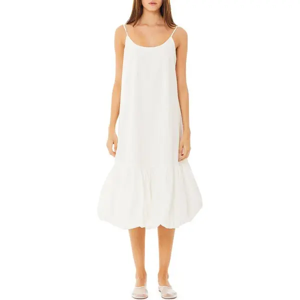 FIND ME NOW Bubble Hem Cotton Poplin Sundress