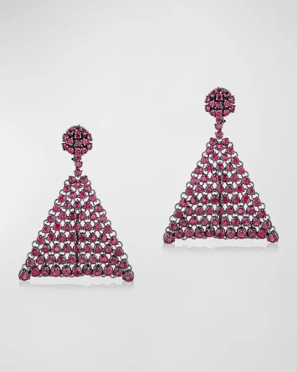 ANDREOLI 18k Gold Ruby Drop Earrings