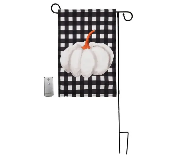 LUMABASE Battery Operated Lighted Banner & Flag Stand- Harvest