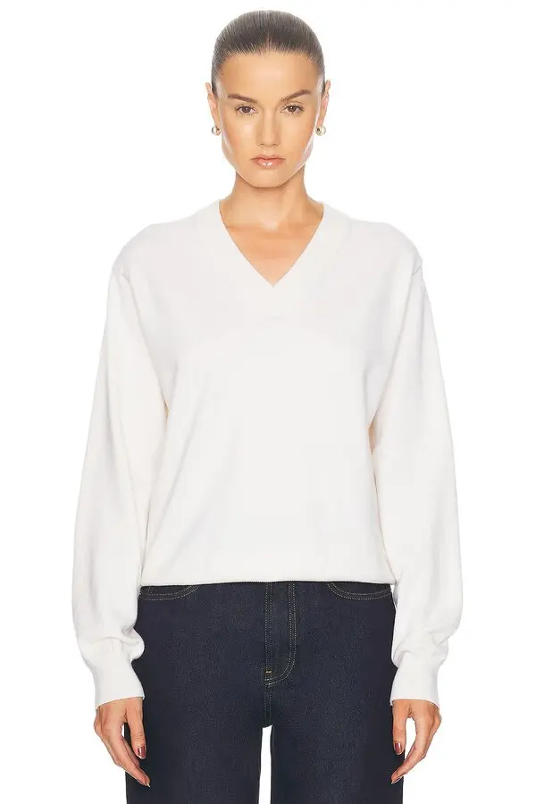 RÓHE V-neck Pullover - Off White