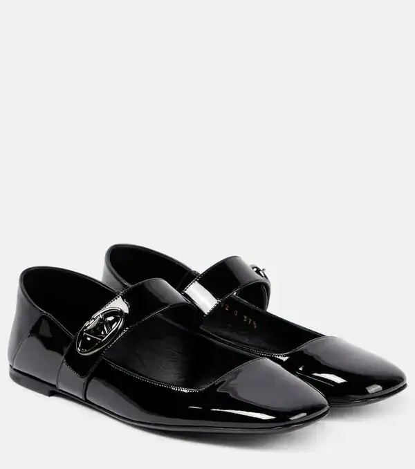Valentino Garavani Vlogo Locker Ballerinas - Black - 40% Off