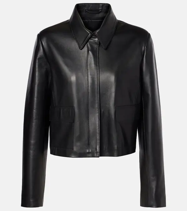 Nour Hammour Bleeker Cropped Leather Jacket