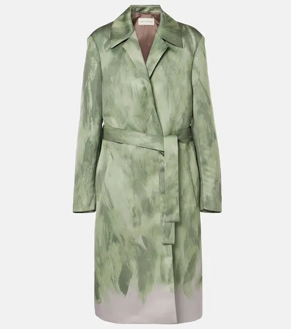 Dries Van Noten Satin Wrap Coat