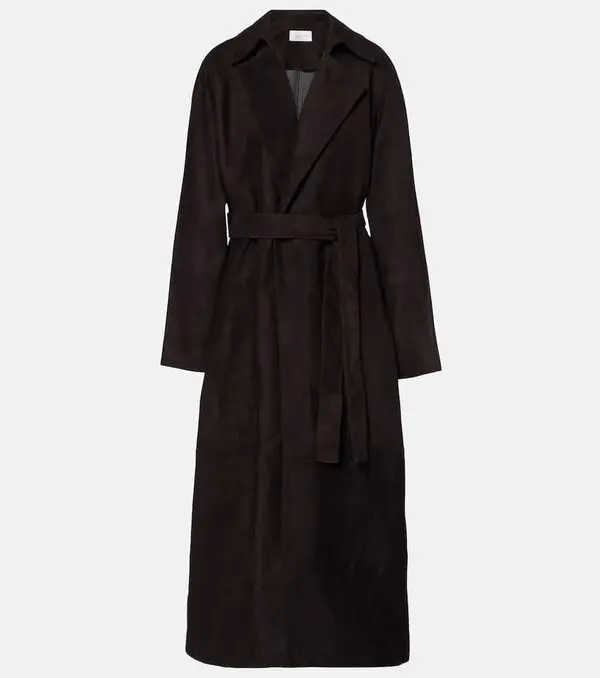 THE ROW Poseidone Suede Coat - Brown