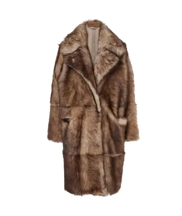 Nour Hammour Evita Shearling Coat - Brown