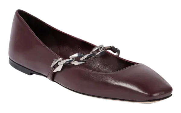 JIMMY CHOO Diamond Tilda Leather Ballet Flats - Black