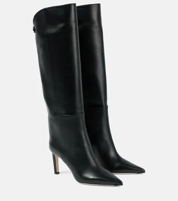 JIMMY CHOO Alizze 85 Leather Knee-high Boots - Black