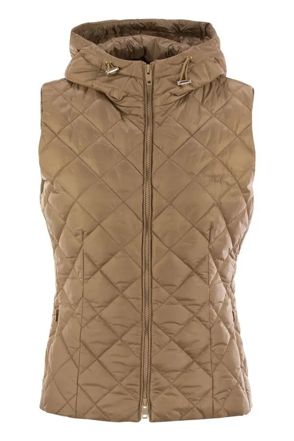 FAY Quilted Nylon Waistcoat - Brown