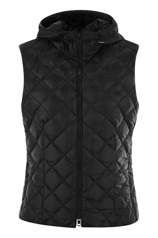 FAY Quilted Nylon Waistcoat - Black