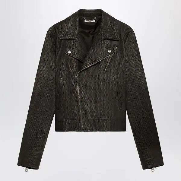 1989 STUDIO Intreccio Leather Biker Jacket