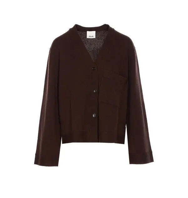 ALLUDE Cardigan With Frontal Buttons - Brown
