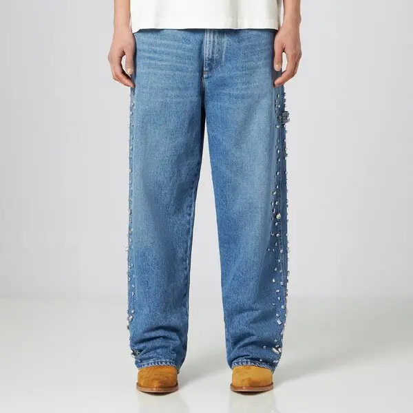 1989 STUDIO Crystal-embellished Denim Pants - Blue