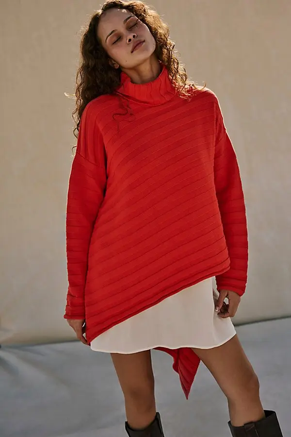 Free People Versa Sweater Tunic - Persimmon