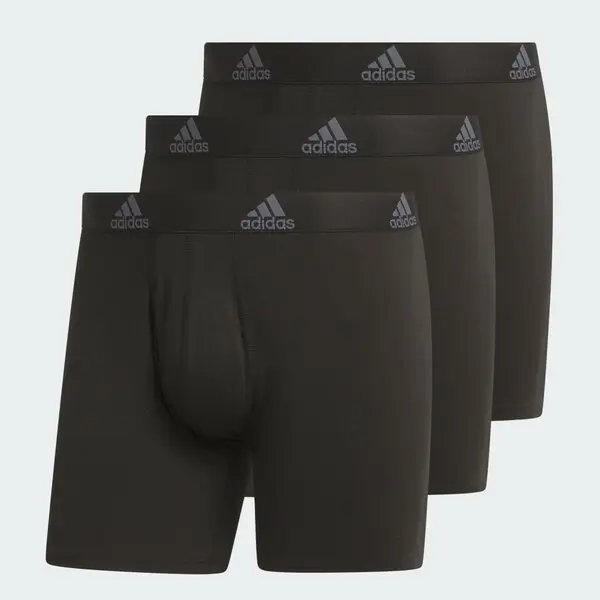 Adidas Stretch Cotton Boxer Briefs 3-pack Black