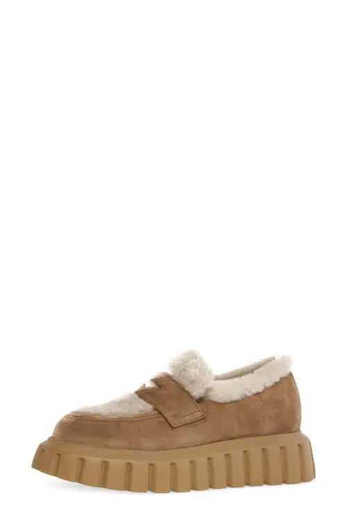 VOILE BLANCHE Grenelle Shearling Platform Loafer - Brown