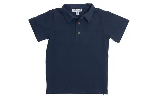 Busy Bees Short Sleeve Polo - Navy Knit