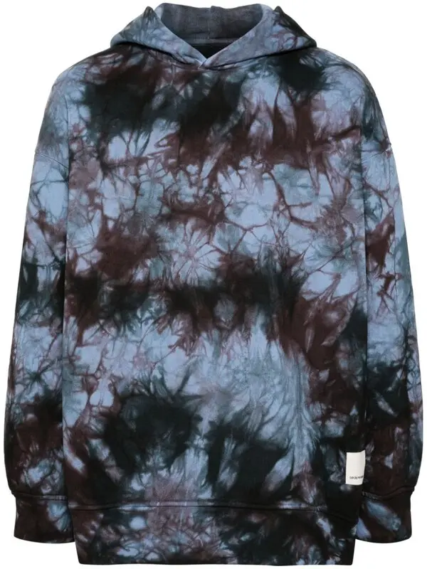 Emporio Armani Space-print Hoodie - Blue