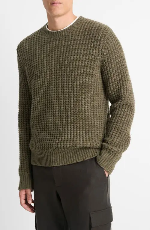 Vince Macro Waffle Stitch Sweater - Surplus Olive