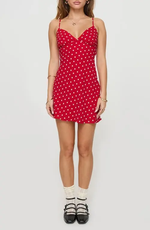 Princess Polly Chara Polka Dot Mini Dress - Red