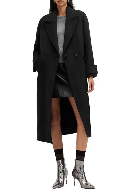 All Saints Mabel Double Breasted Coat - Black
