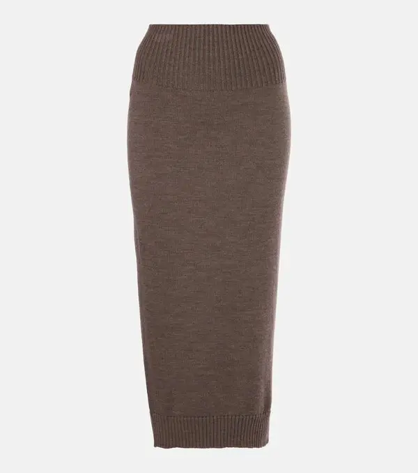 Max Mara Melk Virgin Wool Midi Skirt