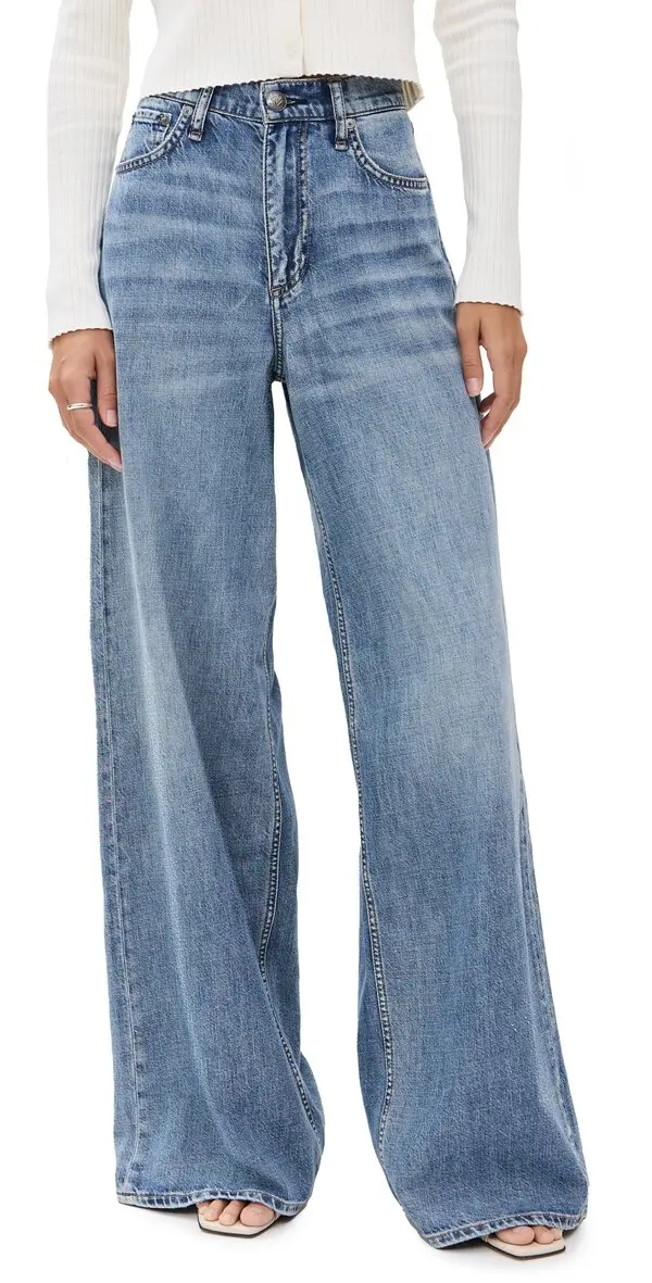 Rag & Bone Featherweight Sofie High-rise Wide-leg Jeans