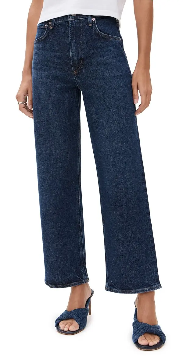 AGOLDE Ren High-rise Wide-leg Jeans - Echo