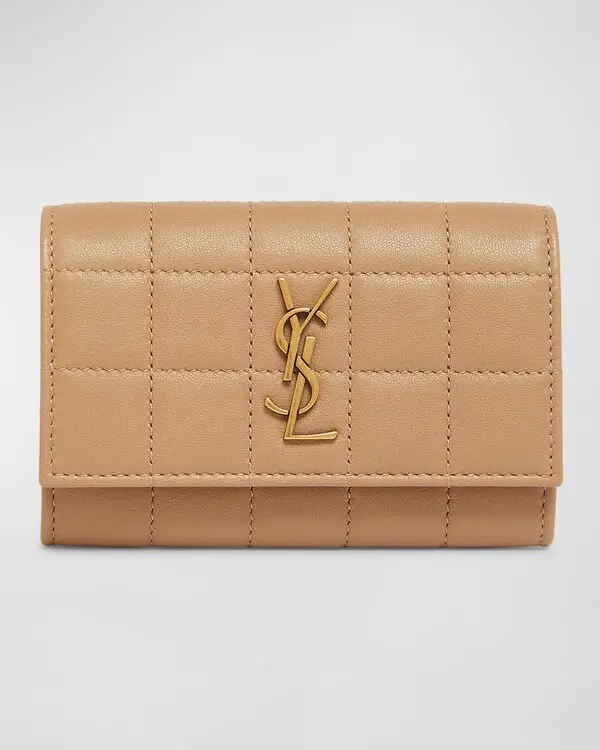 Saint Laurent Cassandra Card Holder In Quilted Leather