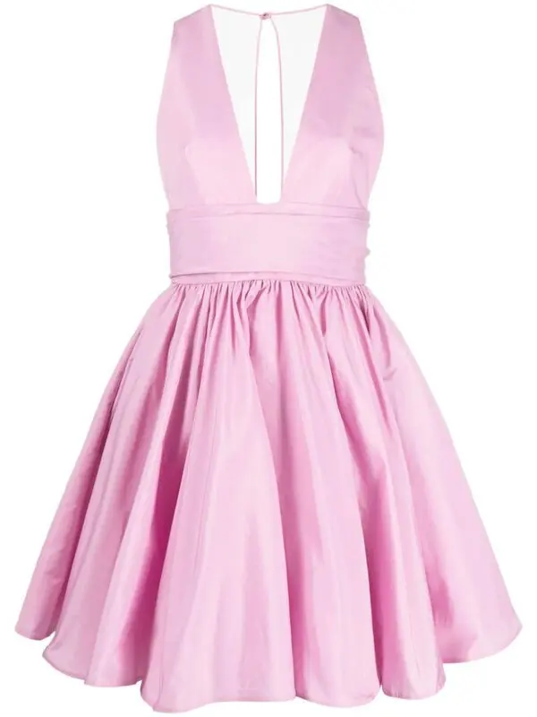 Buy Pinko Mini Dress With Pleated Skirt In Taffet - Pink At 33% Off ...