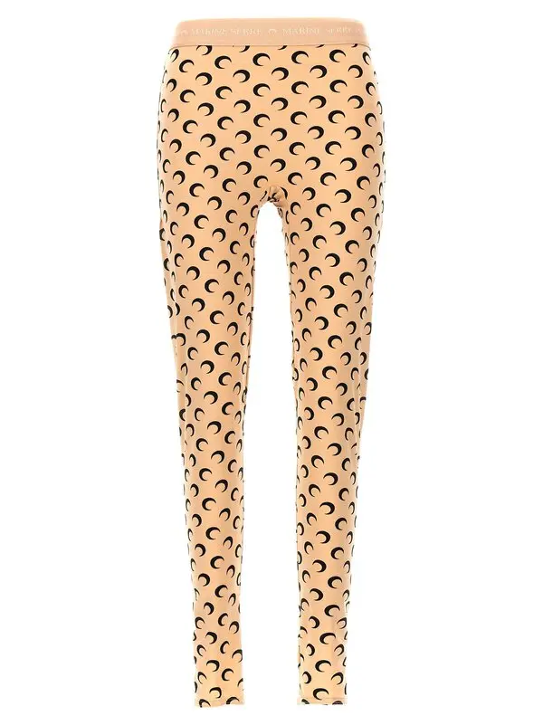 MARINE SERRE Moon Printed' Leggings - Beige