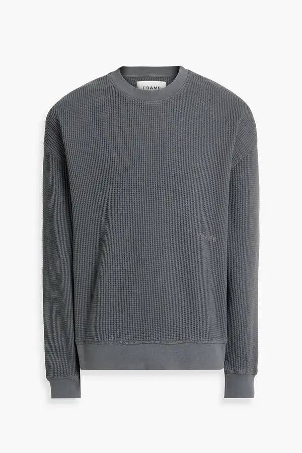 FRAME Waffleknit Cotton Sweatshirt