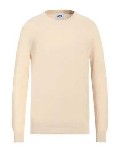 Alpha Studio Knitted Crewneck Sweater - Beige