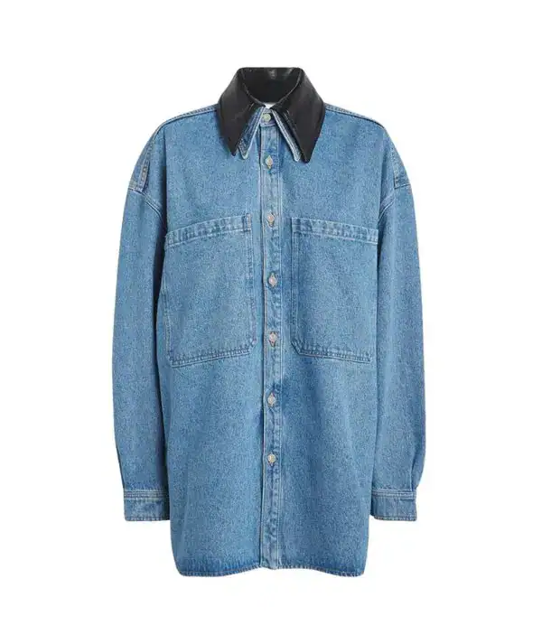 Nanushka Beaux Denim Jacket Blue Editorialist