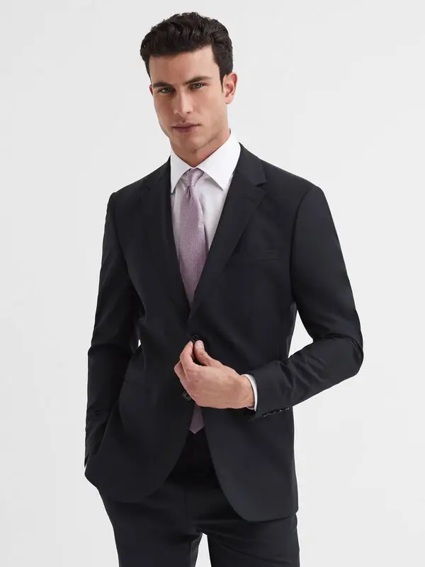 REISS Hope Modern Fit Travel Blazer - Black