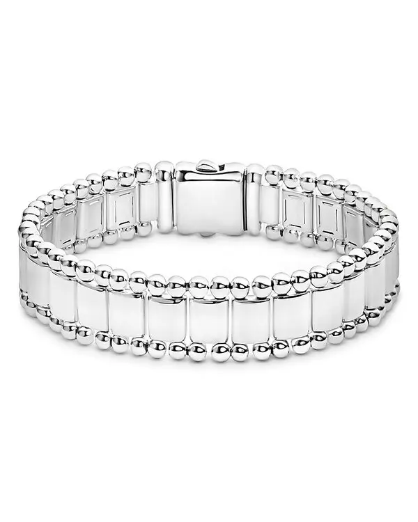 Lagos 18k Yellow Gold & Sterling Anthem Link Bracelet - Silver