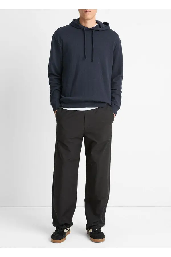 Vince Double-face Cotton-blend Hoodie - Blue
