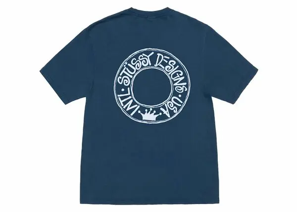 StÜssy Buana Pigment Dyed Tee Shirt - Navy Blue