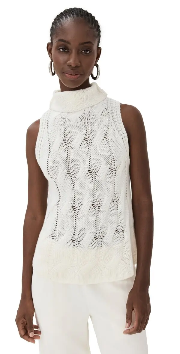 Sablyn Cashmere Cropped Turtleneck - Gardenia