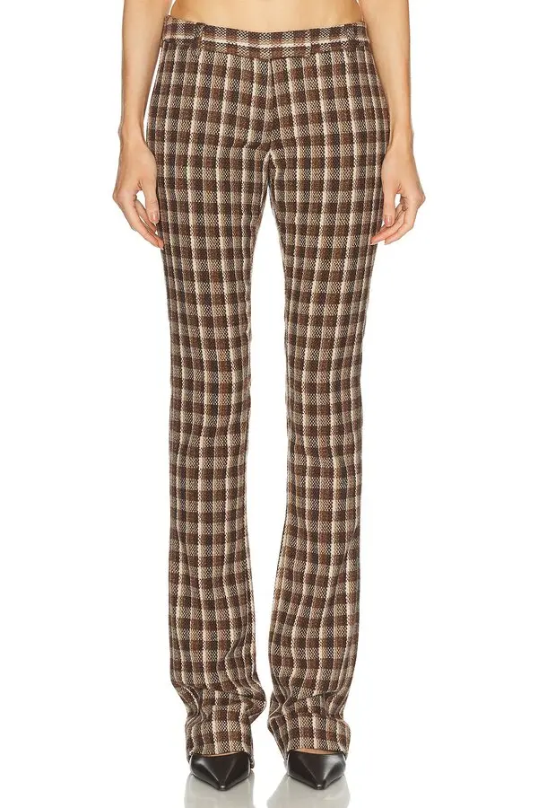Acne Studios Pluffy Check Boucl Trousers - Beige & Brown
