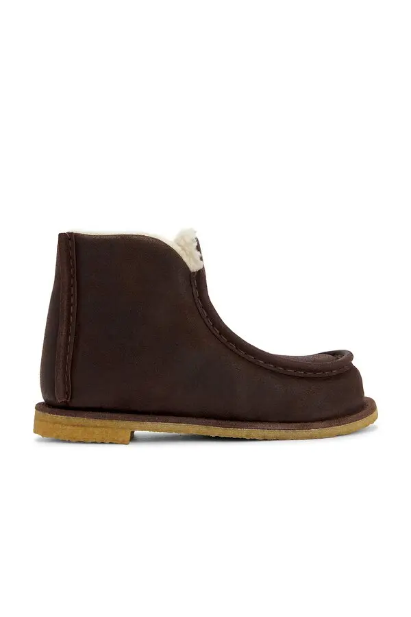 JW Anderson Ankle Boot - Chocolate & Mrn Beige