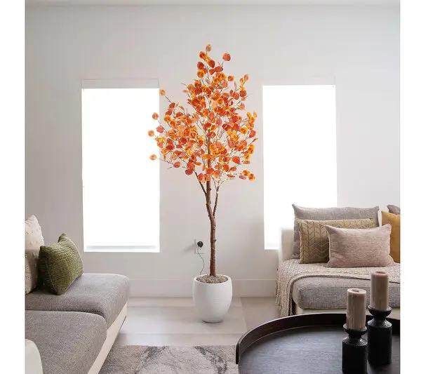 NEARLY NATURAL 6' Eucalyptus Tree W/ Warm White Led Lights