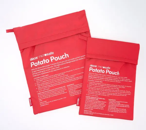 DECOR Set Of 2 Microwavable Fabric Potato Cookers