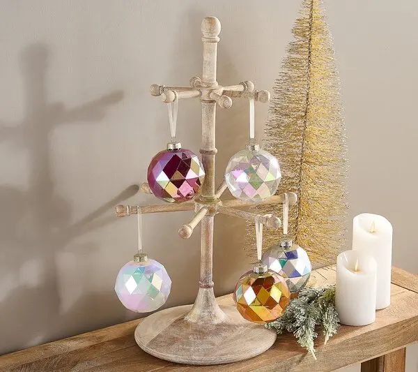 FIERCE HOME As Is Set Of 5 Glass Disco Ball Ornaments